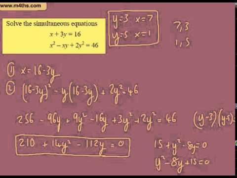 GCSE Tutorial - Simultaneous Equations Tutorial (2) (Further Examples ...