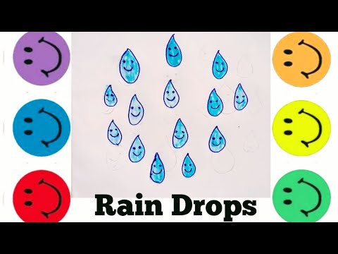 How To Draw Cute Rain Drops//Easy//Step by step//Kidsart ...
