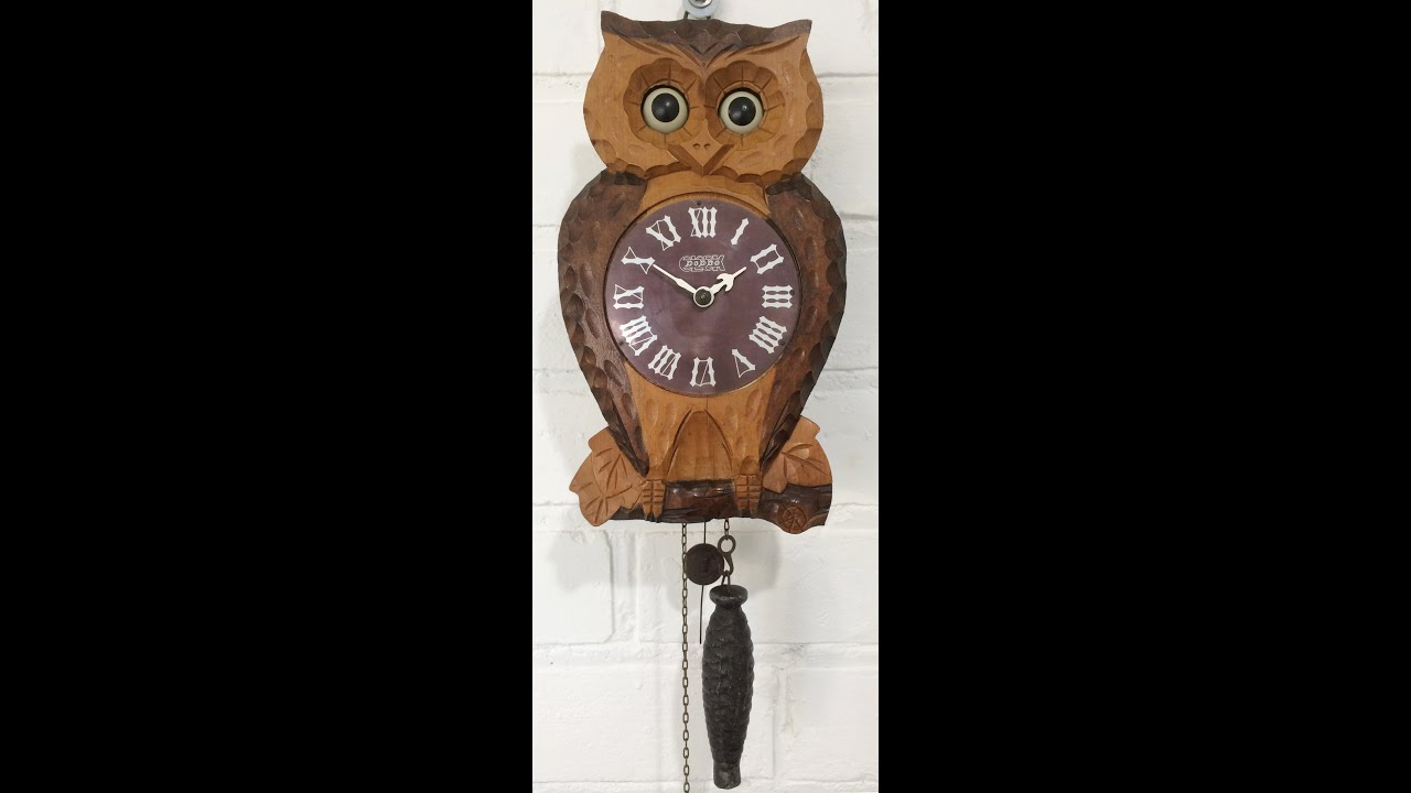 Vintage Wall Hanging Poppo Owl Cuckoo Clock 1441 - BidAway / eXibit ...