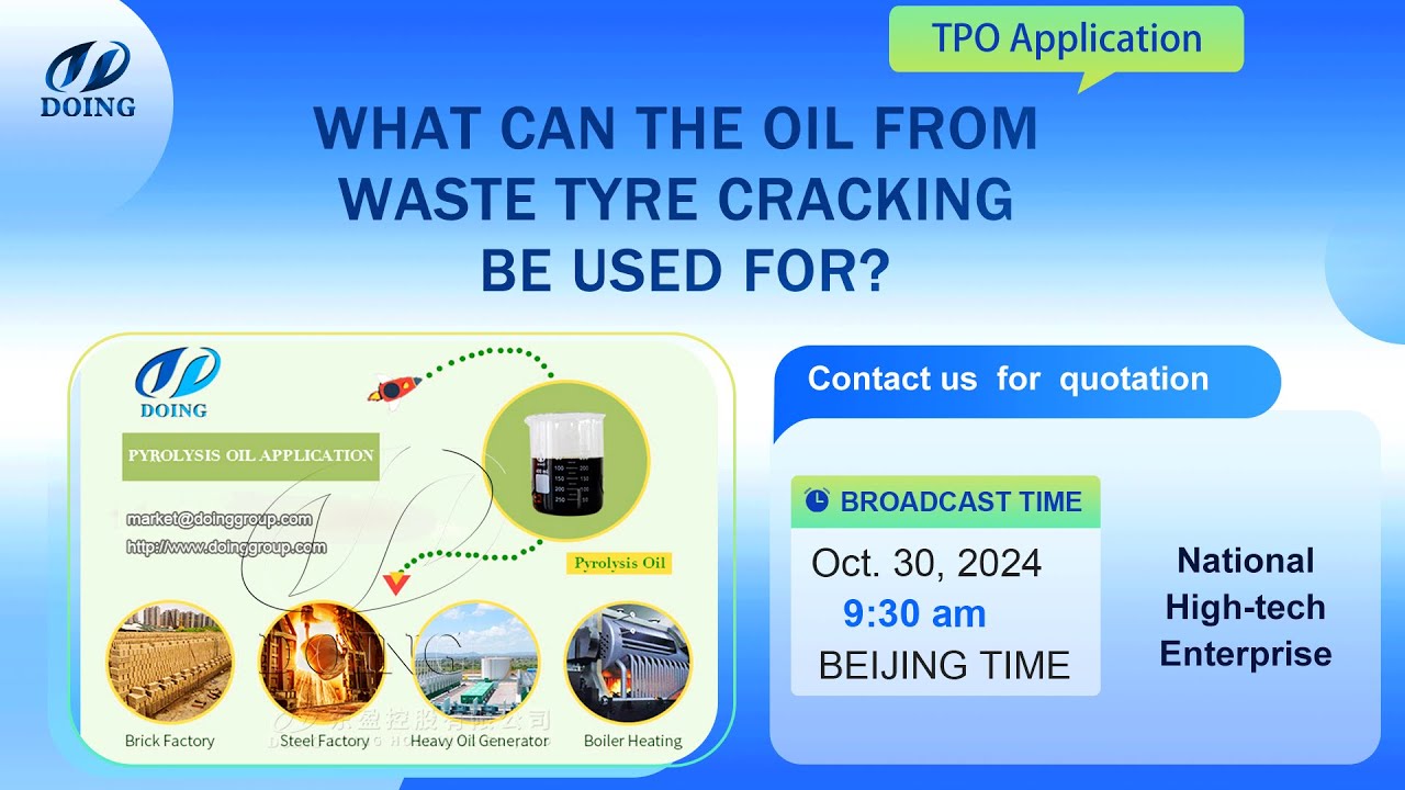 TPO application and market introduction live | Tire to oil Pyrolysis ...