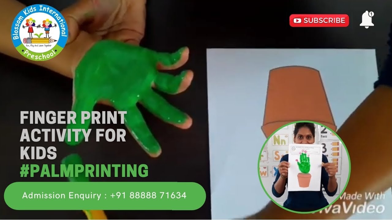 Palm Printing Activity For Kids | Fingerprint Painting Art For Kids ...