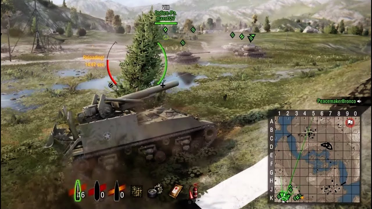 World of Tanks Console: Arty M40/M43 5 Kills Swamp - YouTube
