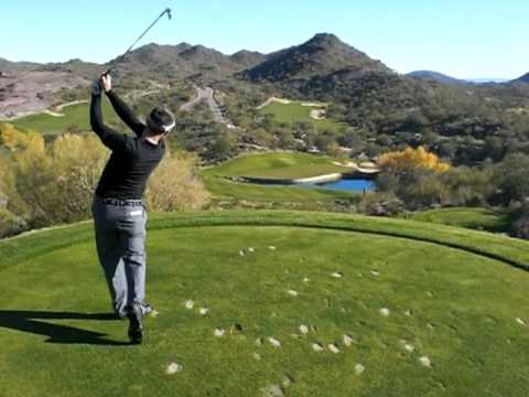 Stack and Tilt golf swing - YouTube