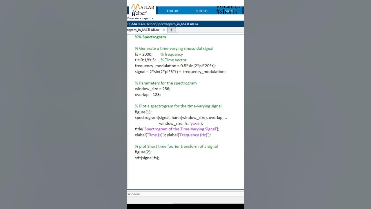 Signal spectrogram plotting explained in MATLAB #Shorts - YouTube