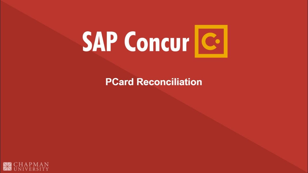 Concur - PCard Reconciliation - YouTube