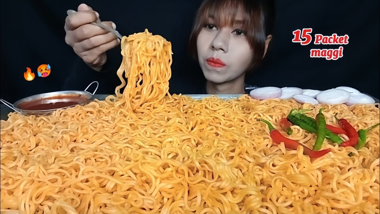Eating yummy maggi noodles । maggi eating challenge mukbang । big bites ...