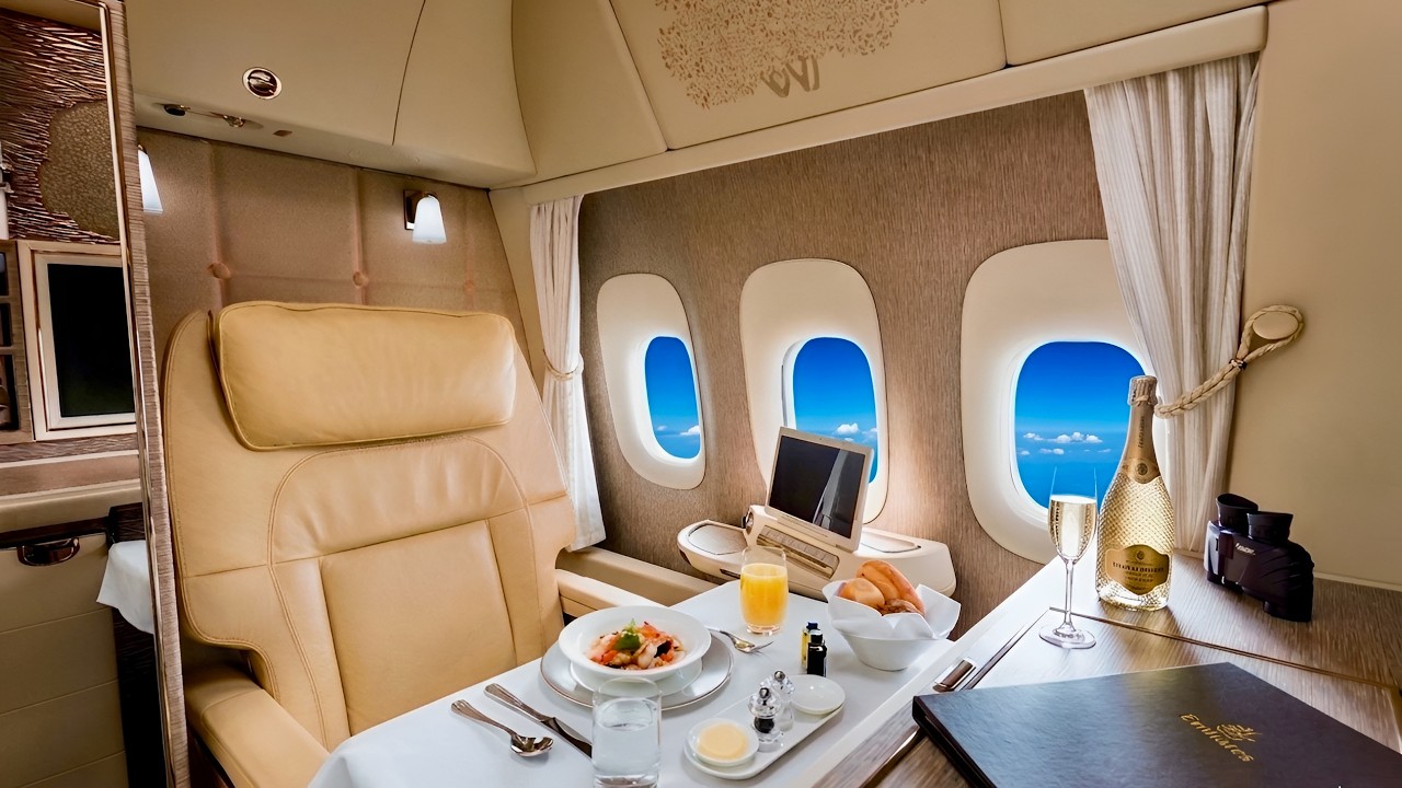 Emirates First vs Business Class | Boeing 777 Full Flight Experience ...