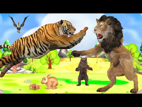 Lion VS Tiger - Who will win in a fight ? 3d Animal Fights Videos  Wild Animal Epic Battle