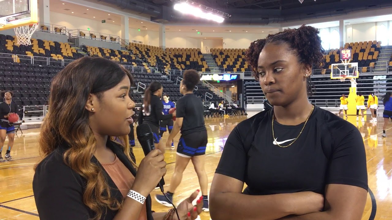 Jan. 26, 2019: Rodricka Taylor catches up with Lady Bleu Devils guard ...