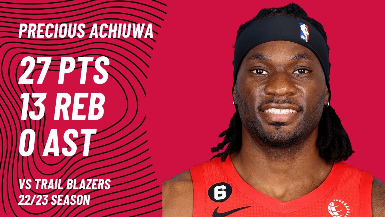 Precious Achiuwa vs Portland Trail Blazers | Jan 28, 2023 - YouTube