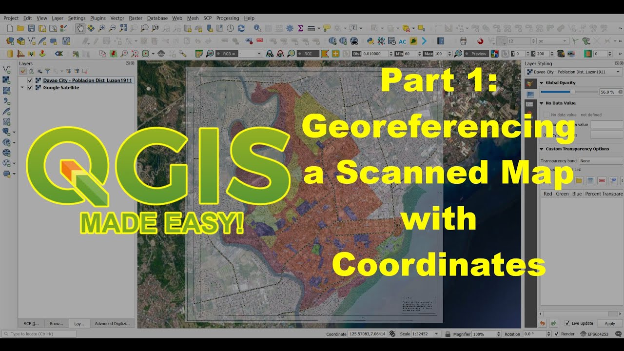 QGIS 3.16: Part 1 - Georeferencing a Scanned Map with Coordinates - YouTube