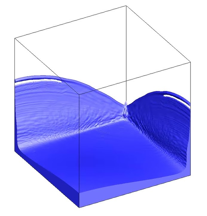 3d dam break simulation - YouTube
