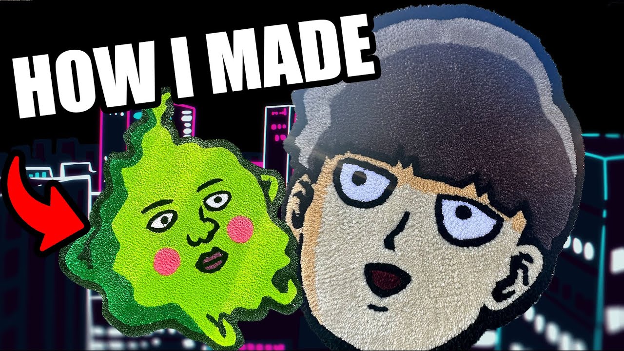 Custom mob psycho 100 rugs using tufting gun - YouTube