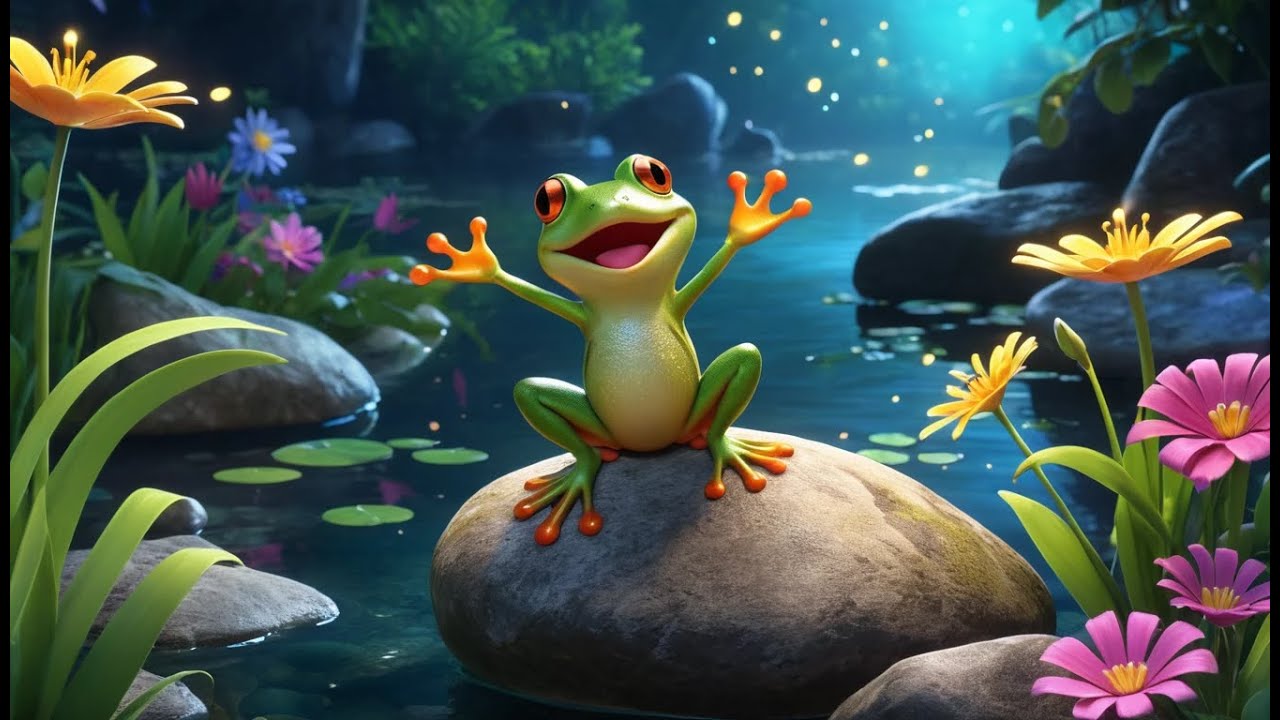 Five Little Frogs Went Hop Hop Hop Rhyme Song | Popular Nursery Rhyme ...