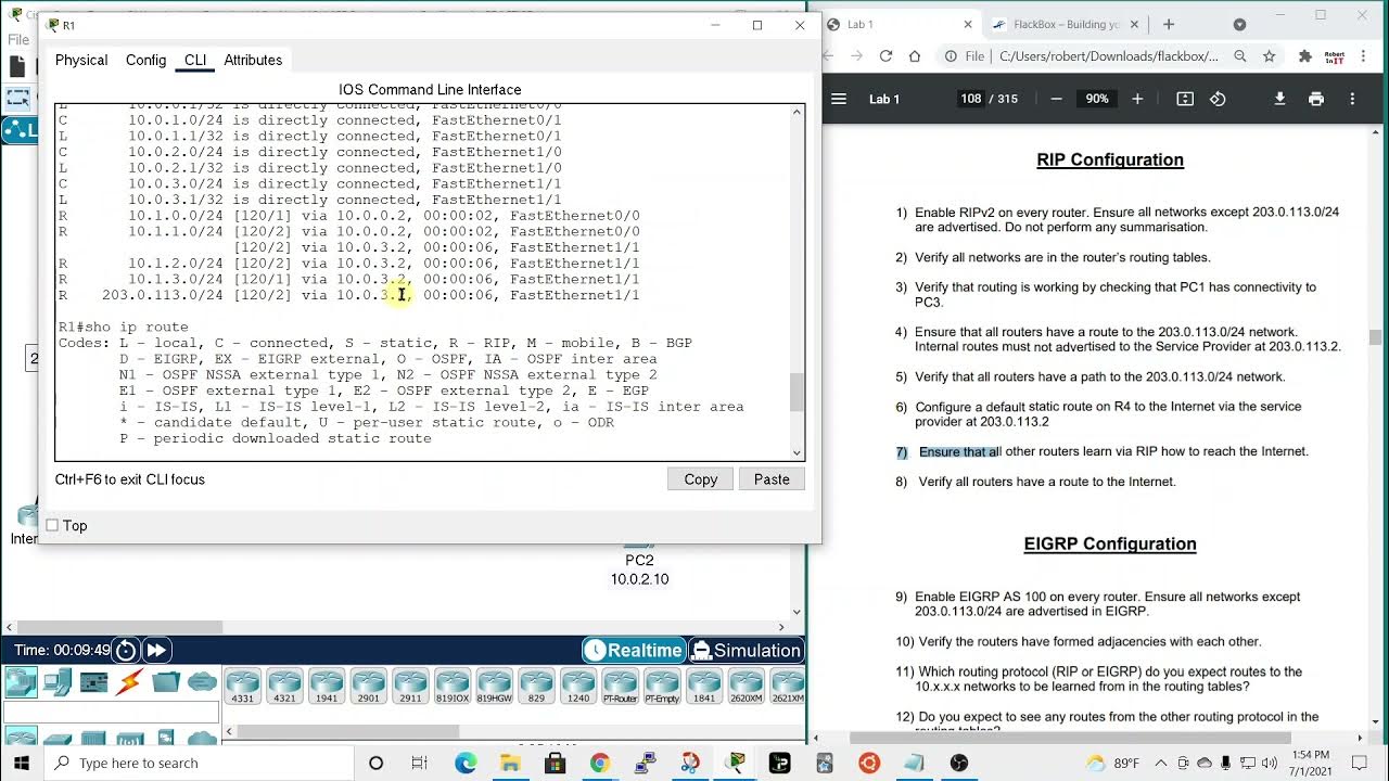 CCNA Lab: Flackbox Lab 10 – Interior Gateway Protocol Fundamentals ...