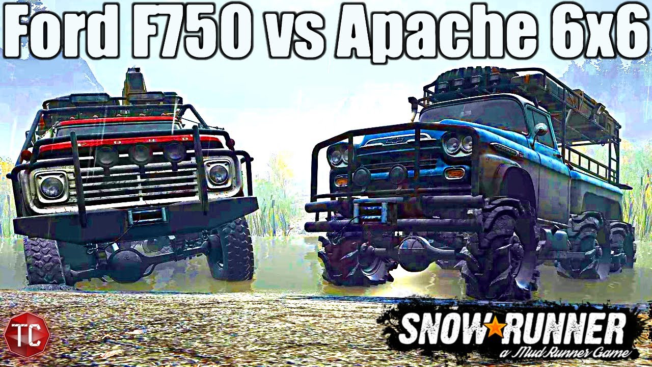 SnowRunner: Ford F750 vs Chevy Apache 6x6 - YouTube