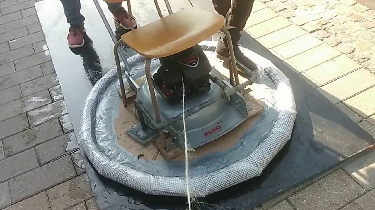 Lawnmover made into a hovercraft - YouTube