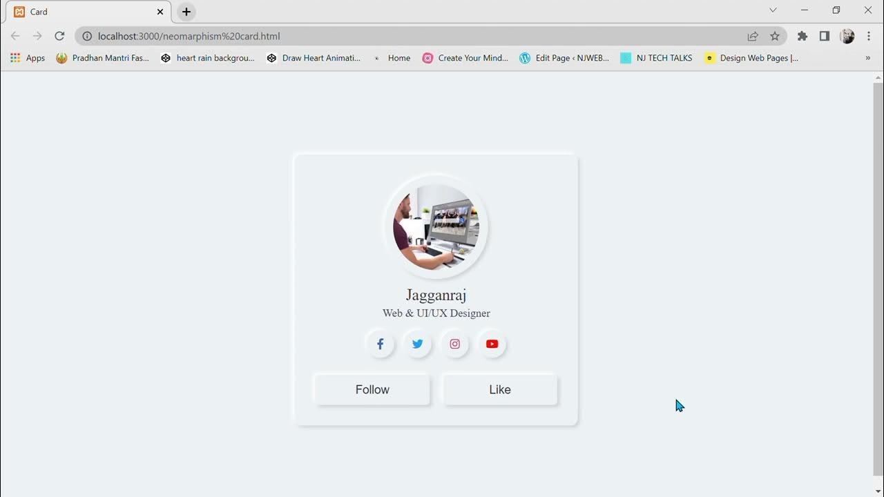 Neomorphism card using CSS - YouTube