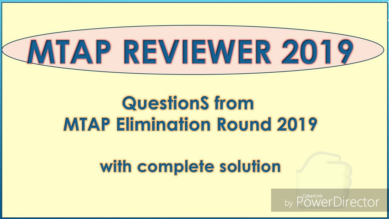 MTAP reviewer 2019:#16 /with complete solution - YouTube