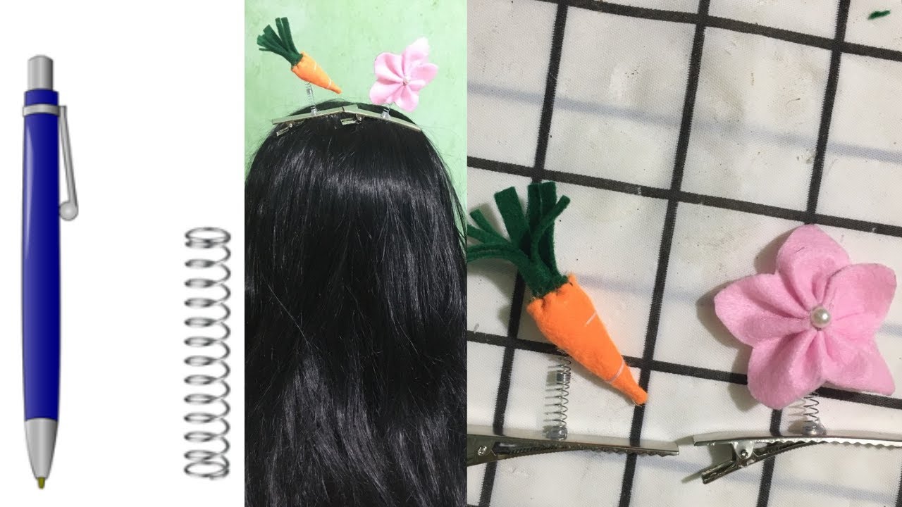I USE BALLPOINT PEN SPRINGS TO MAKE HAIR CLIP| DIY TRENDING FLAT HAIR ...