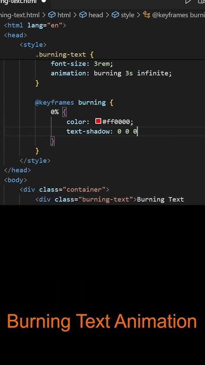 Burning Text Html Css Jagocoding Coding Html Css Technology Animation Youtube