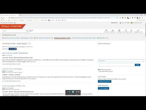 Gale Literature Tutorial - YouTube