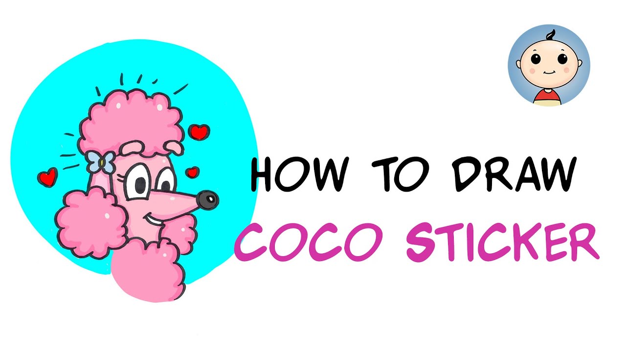 How to Draw Coco Sticker from Bluey step by step tutorial easy - YouTube