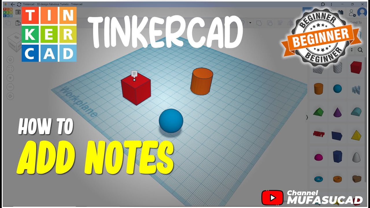 TinkerCAD How To Add Notes - YouTube