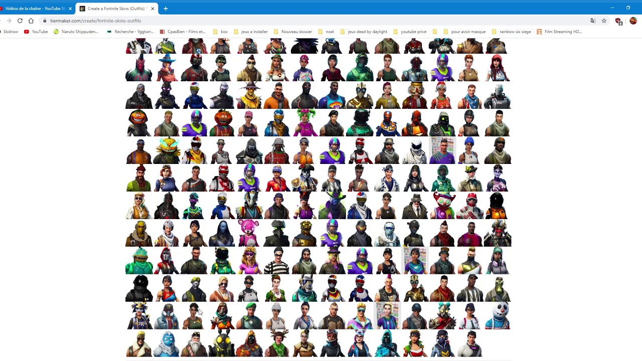 Create a Fortnite Skins Outfits Tier List TierMaker partie 4 - YouTube