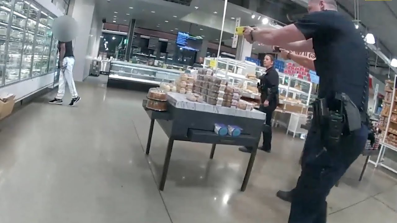 Bodycam: Man With Knife In Store Shot, Tased By Police. - YouTube
