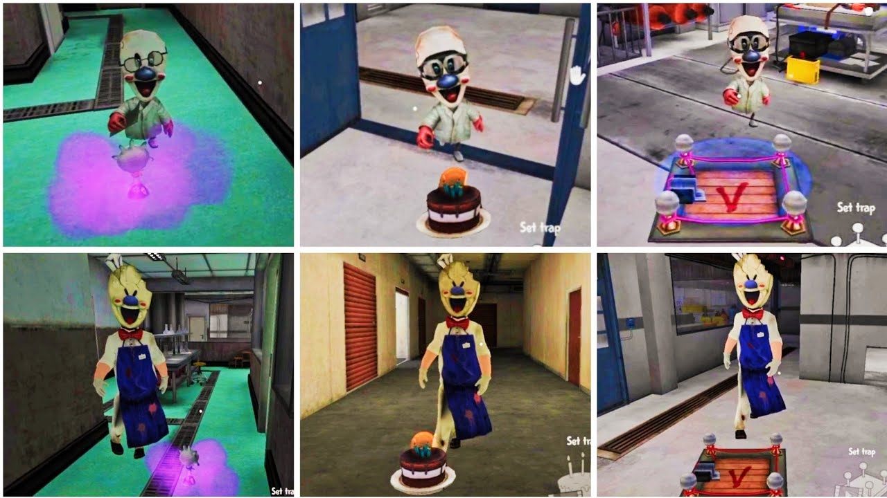 Ice Scream 7 Using All Traps Against Rod & Mini Rod - YouTube