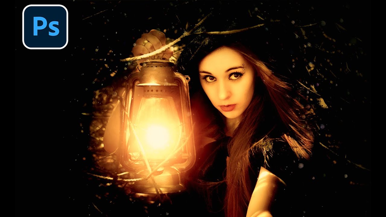 Girl hold lantern - Photoshop manipulation tutorial Video - YouTube
