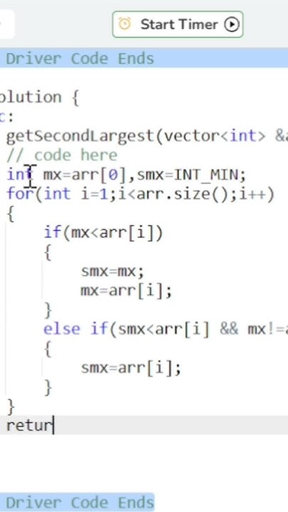 Second Largest Element in Array #codingchallenge #datastructures #gfg # ...