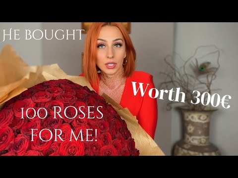He bought 100 roses 🌹 bouquet for me! 🥵🤑 Worth 300€ !!!