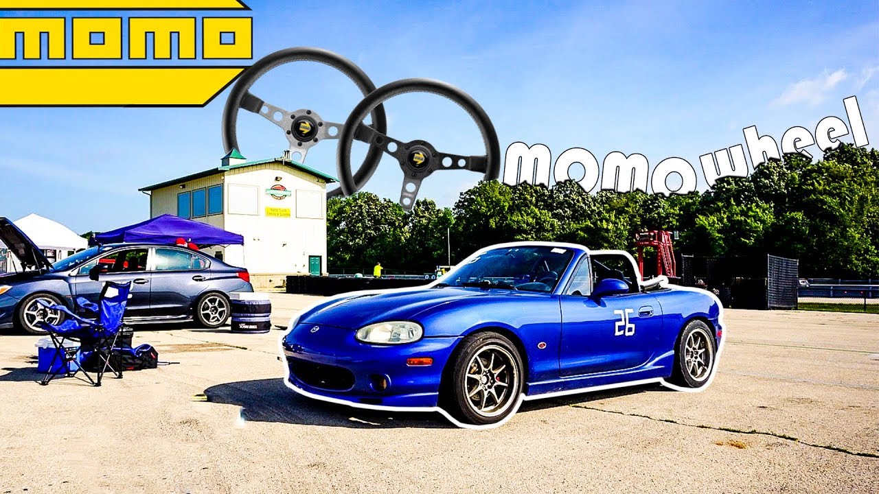 Track Miata gets EPIC MOMO RACING Wheel! - YouTube