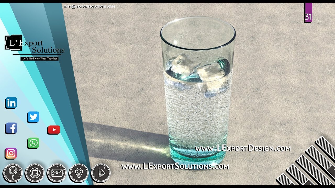 Glass full of Ice Water - Animation (KeyShot Model and Rendering) - L ...