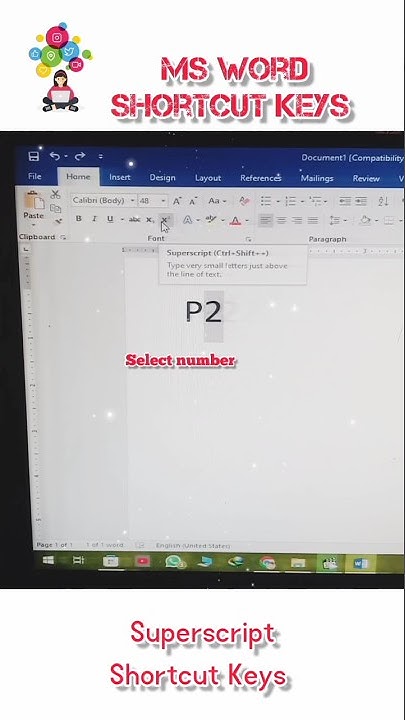 superscript shortcut keys in ms word #shorts #shortcutkeys - YouTube