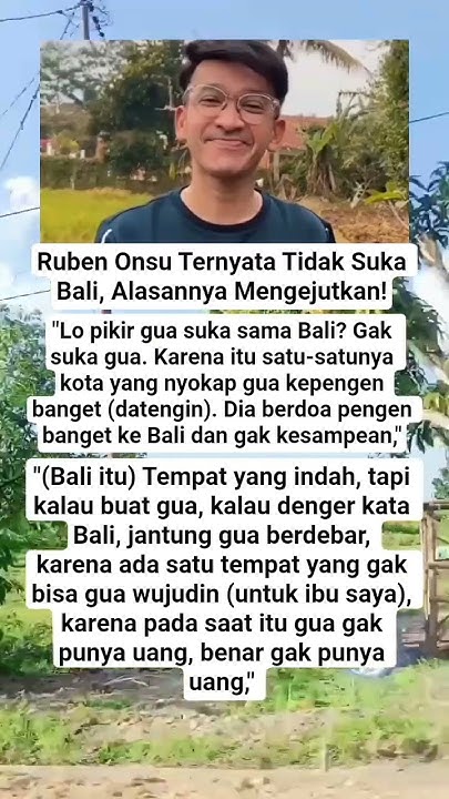 Ruben Onsu Ternyata Tidak Suka Bali, Alasannya Mengejutkan! - YouTube