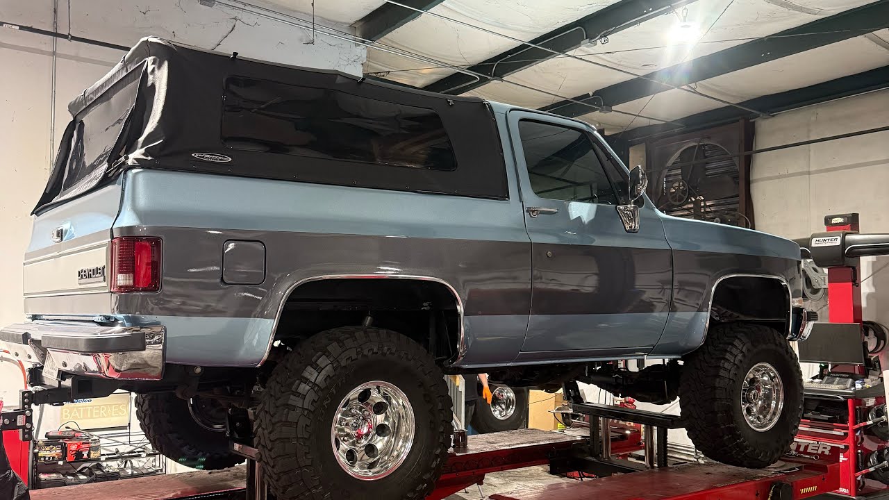 K5 blazer gets new wheels and alignment - YouTube