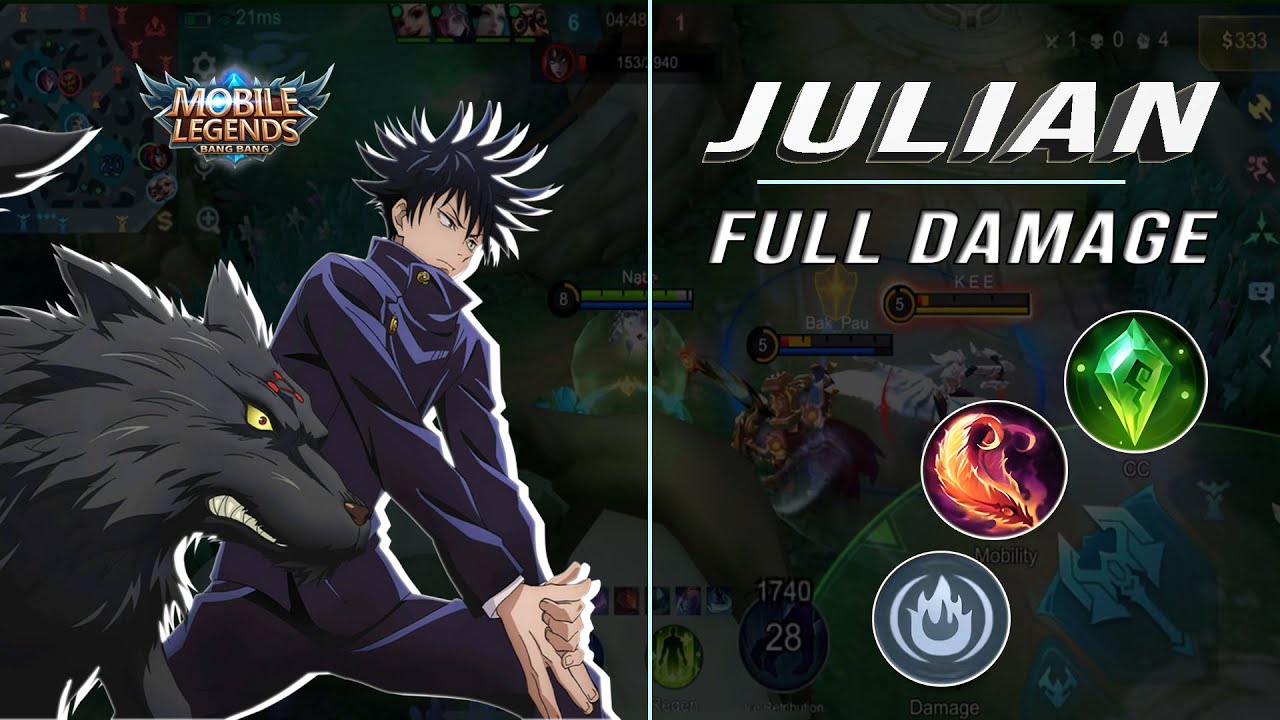 TUTORIAL JULIAN GAMEPLAY ! ROTATION + BUILDS ITEMS + DECISION ITEM ! 5 ...