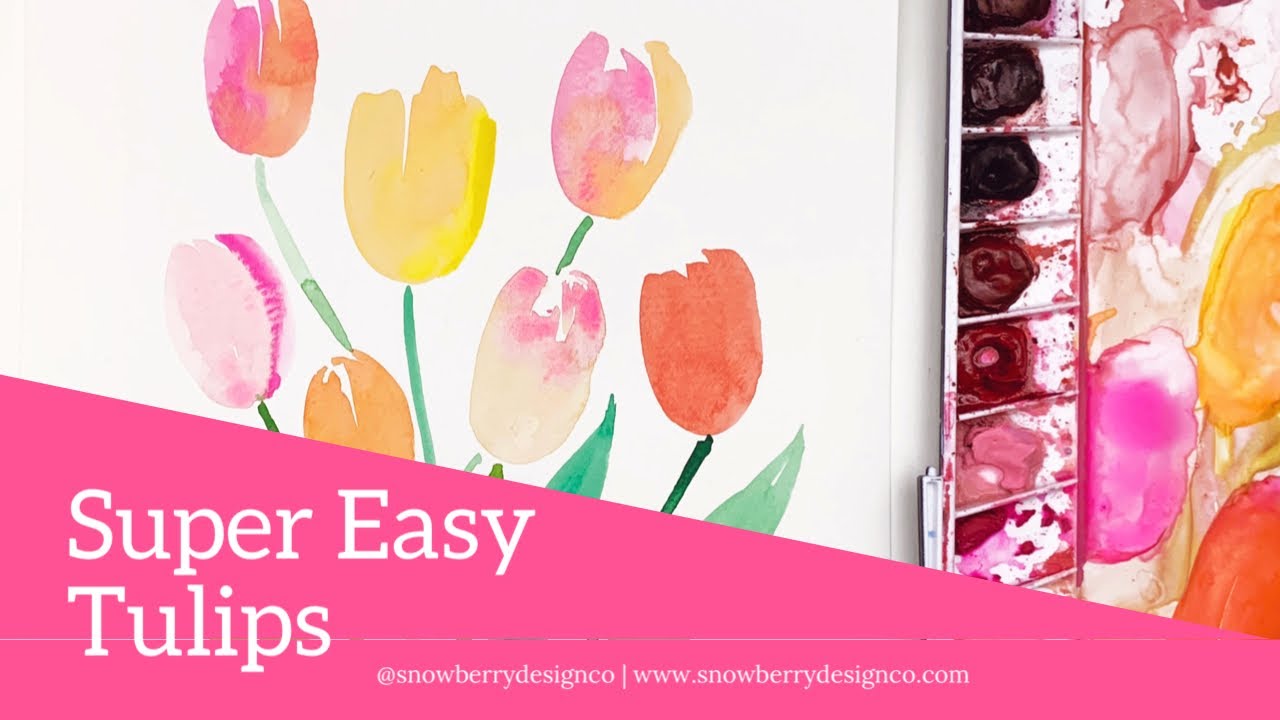 Super Easy Loose Watercolor Tulips | #PaintingForBeginners - YouTube