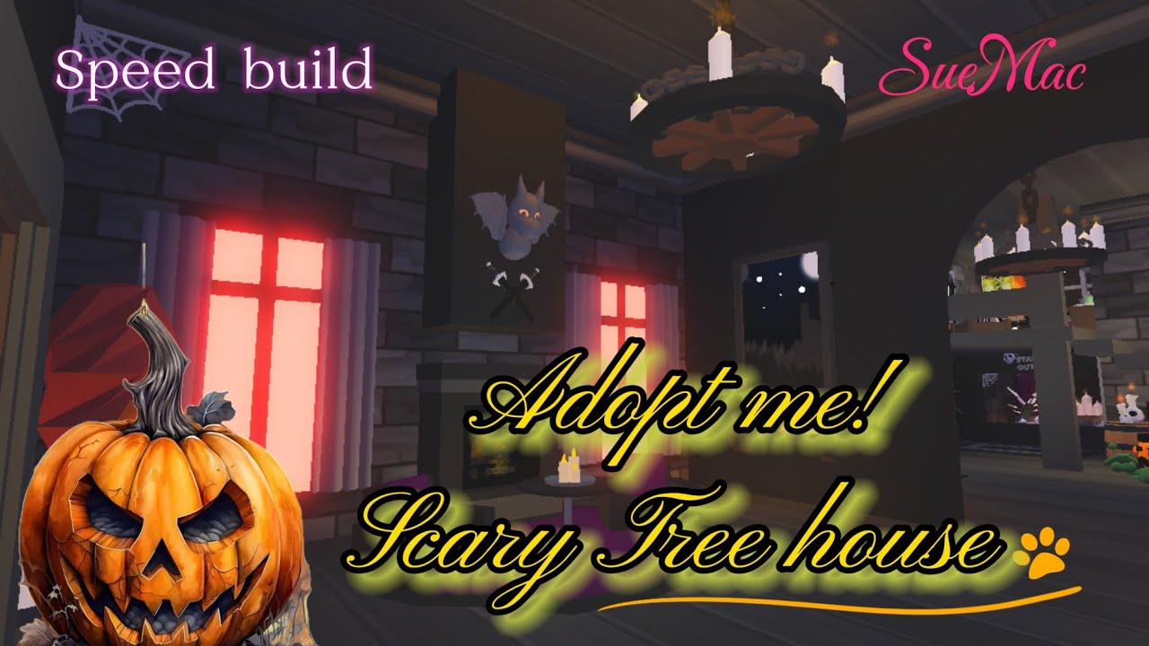 Scary Tree house - Adopt me! - Speed build - YouTube
