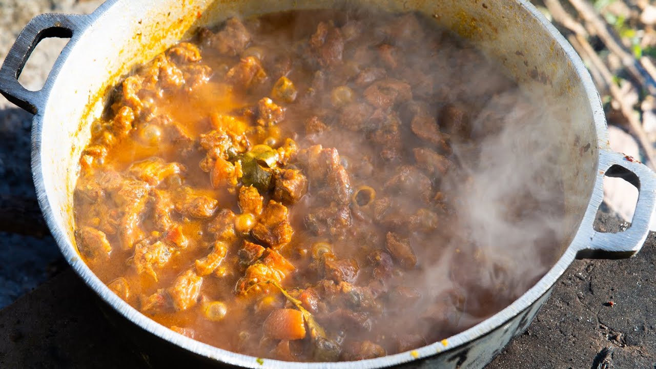 Trini Stew Pork Cooked In De Bush | ASMR | Foodie Nation - YouTube