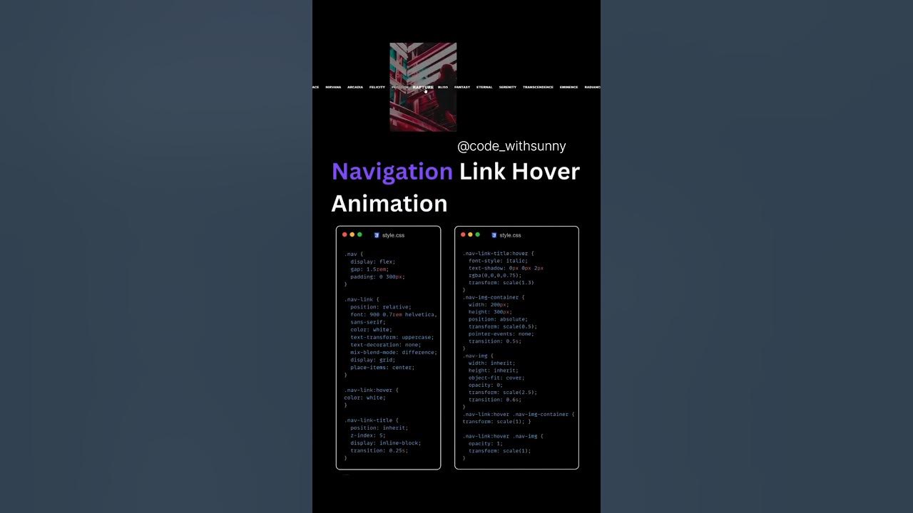 Navigation Link Hover Animation css - YouTube