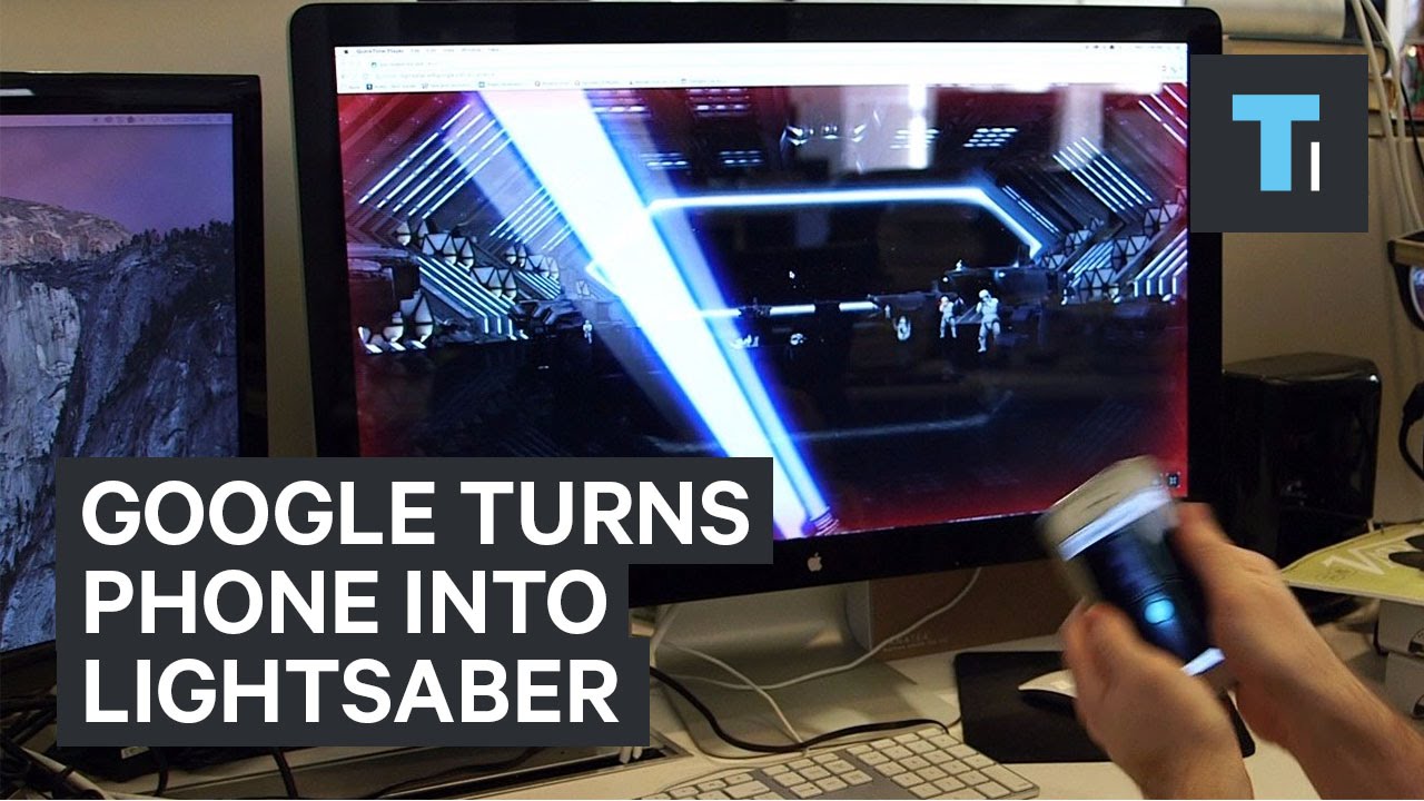Google game turns phone into lightsaber - YouTube