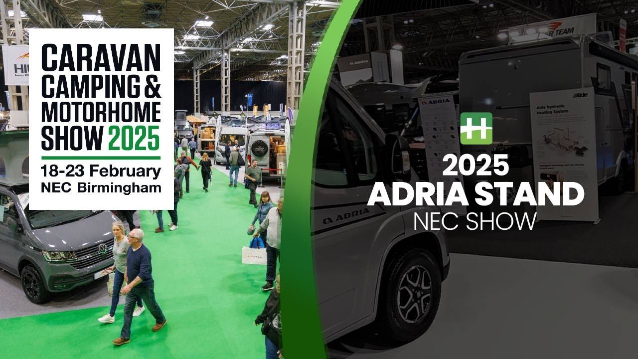 Caravan, Camping & Motorhome NEC Show 2025 - Adria Stand Tour - YouTube