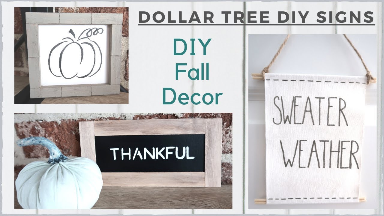DIY DOLLAR TREE FALL DECOR // DIY Fall Signs // Fal Decor On A Budget ...