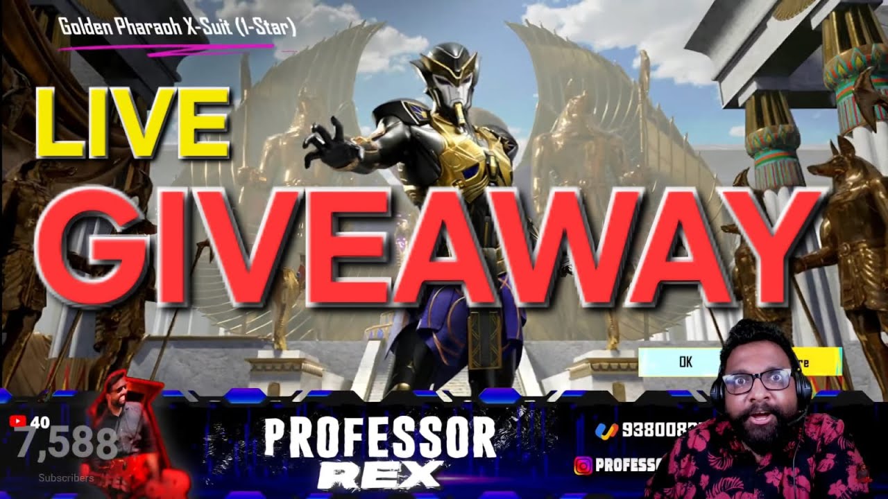 LIVE X-SUIT GIVEAWAY at 10 PM | Professor Rex Gaming - YouTube
