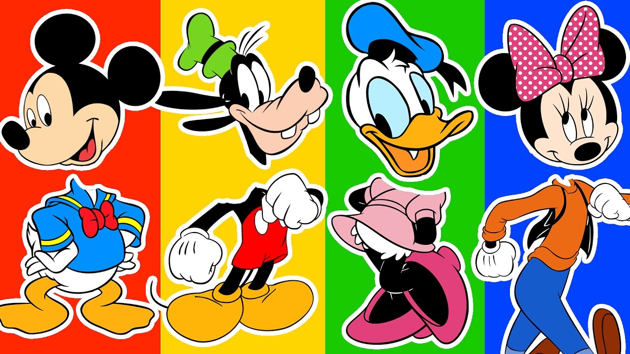 Wrong Heads Disney Mickey Minnie Donald Duck Goofy Learn Colors ...