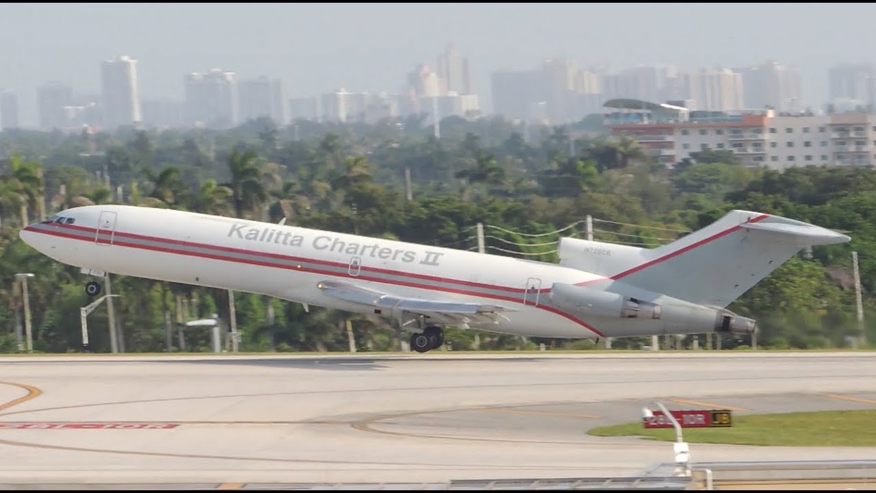 Kalitta Air Boeing 727-200F [N726CK] takeoff from FLL - YouTube